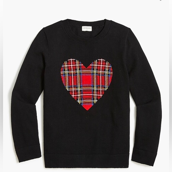 J. Crew Factory | Sweaters | Jcrew Factory Girls Tartan Heart Sweater ...